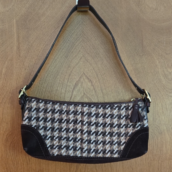Coach | Bags | Coach Brown Tweed Shoulder Bag | Poshmark